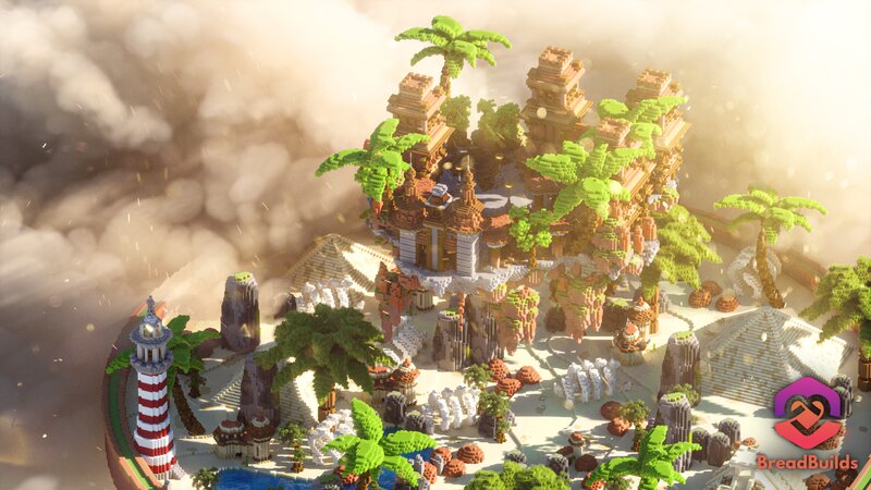 Summer SkyBlock spawn + warzone Minecraft Map