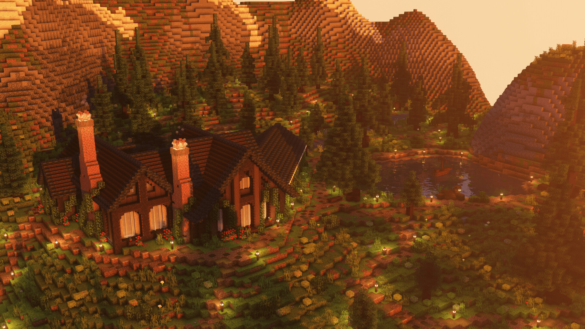 Mountain Lake Log Cabin [FURNISHED] [DOWNLOAD] Minecraft Map