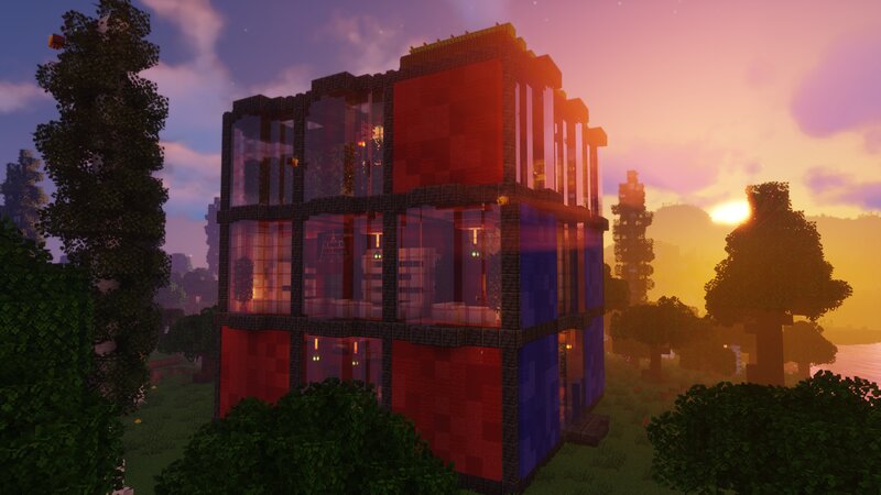 Rubik's Cube Modern House Minecraft Map