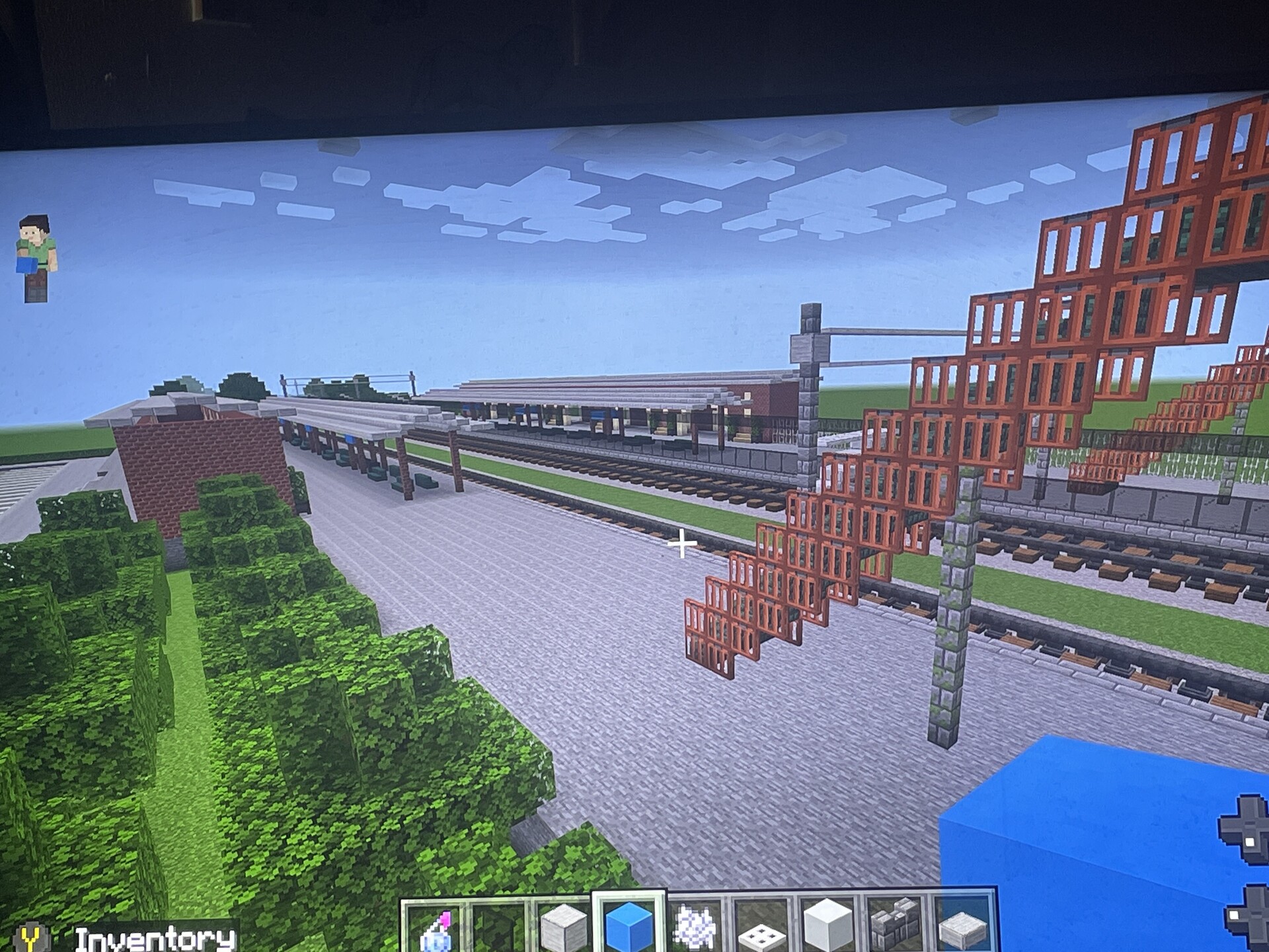 British railway with town and city Minecraft Map