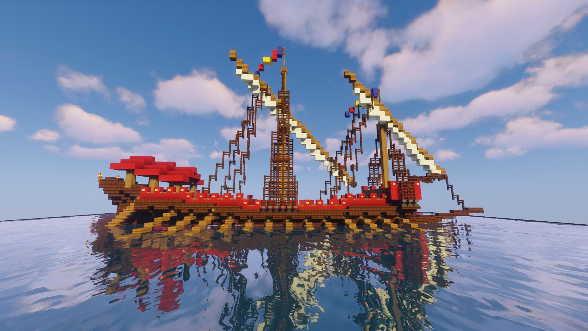 A Venetian-inspired galley Minecraft Map