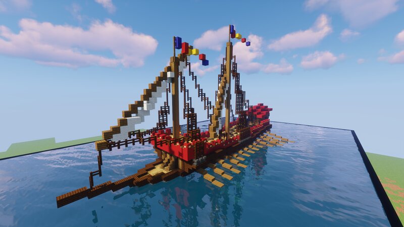 A Venetian-inspired galley Minecraft Map