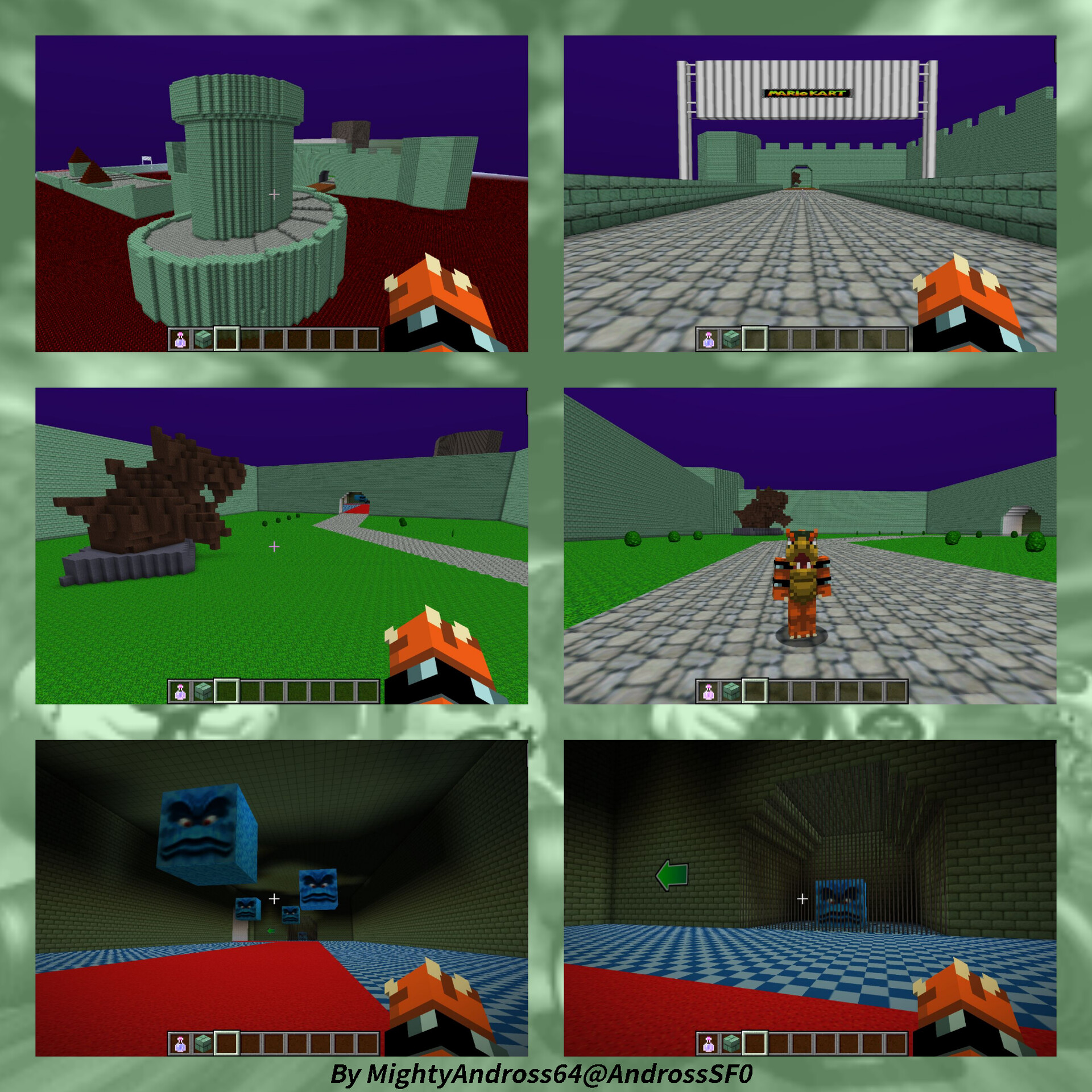 Mario Kart 64 Bowser Castle Minecraft Map