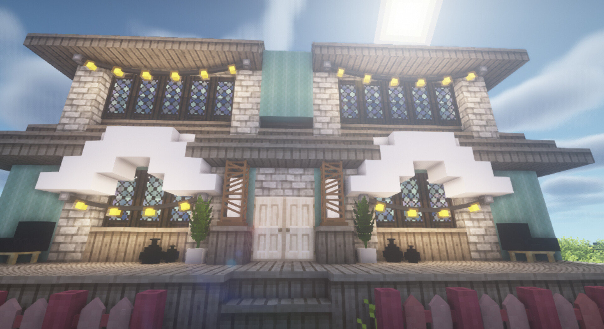 Cute Aesthetic House ( next to village) Minecraft Map