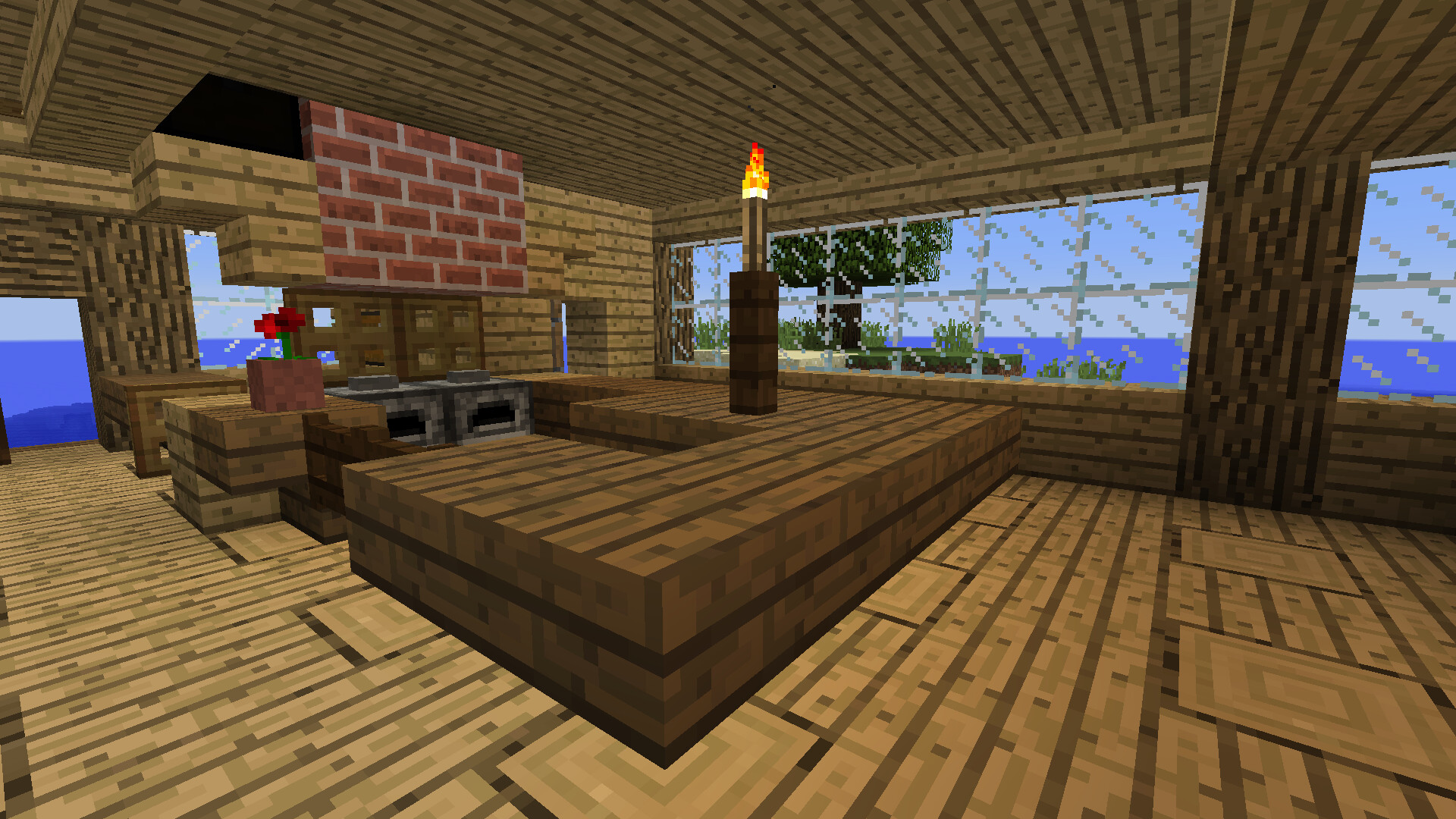 Tavern-ish building on Island next to two underwater Temples Minecraft Map