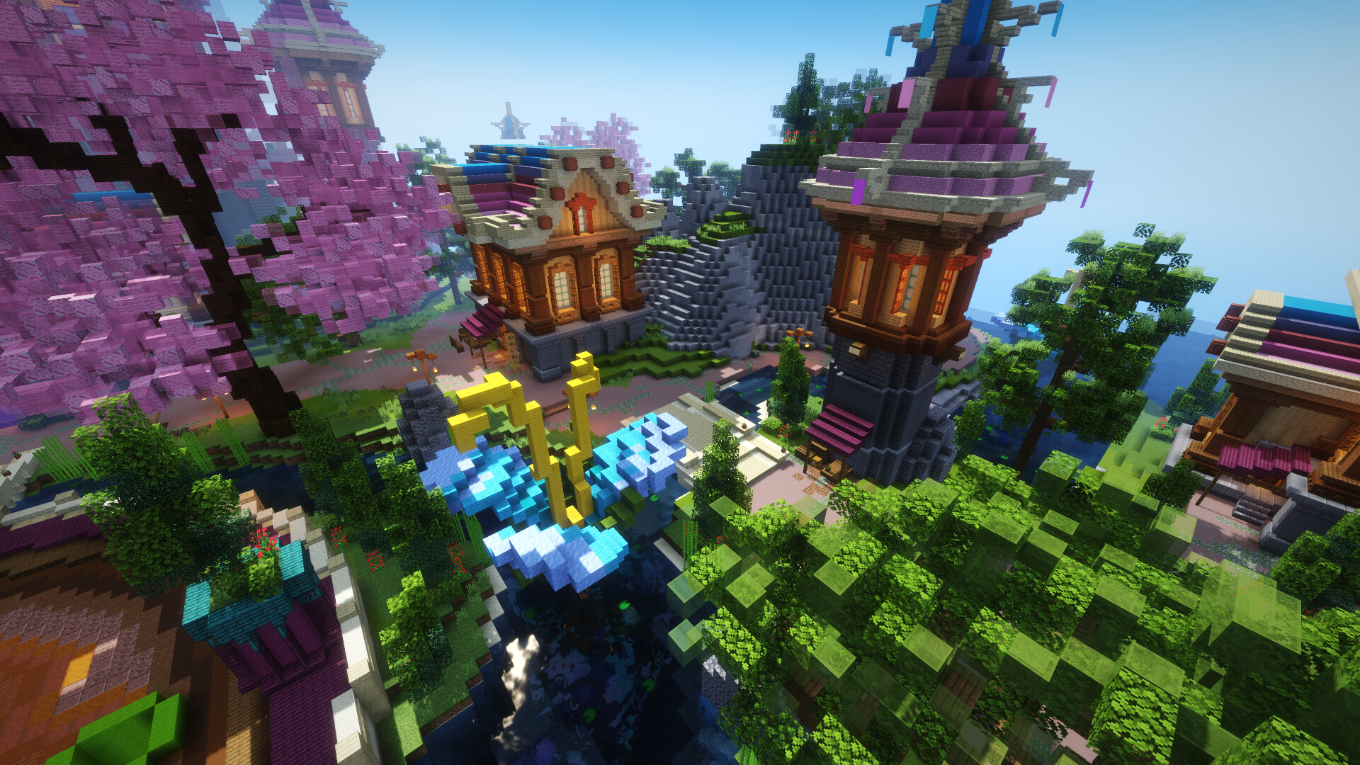 Cute Purple Hub Minecraft Map