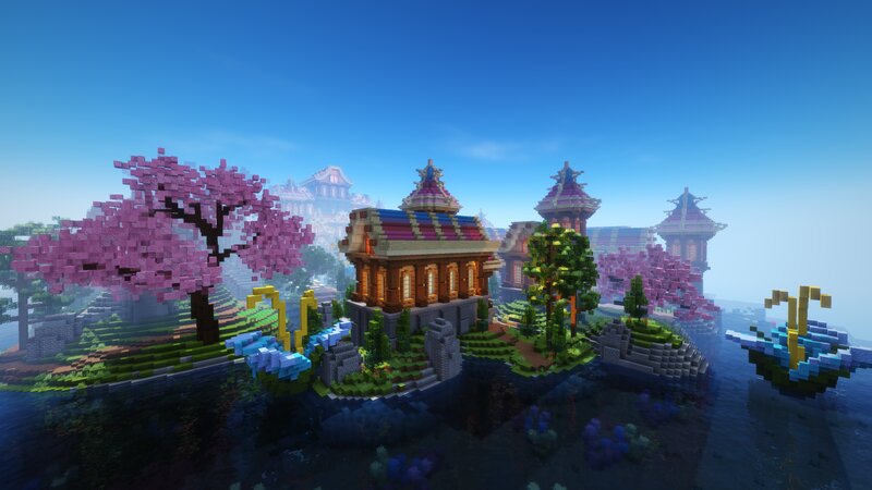 Cute Purple Hub Minecraft Map