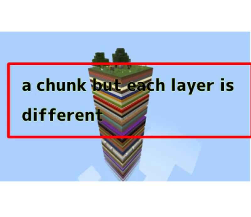 One Chunk but each layer is different Minecraft Map