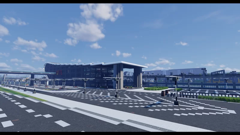 Railway station - transport hub in Ancorio city Minecraft Map