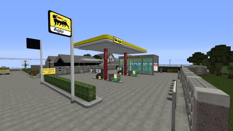 AGIP GAS STATION AND AUTOEQUIP TK25 CAR WASH Minecraft Map