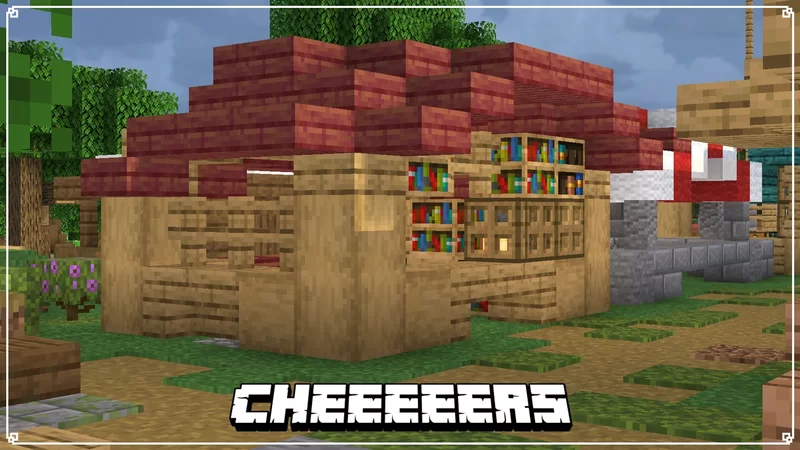 Small Oak/Mangrove Medieval Market Book Stall (with Litematic file ...