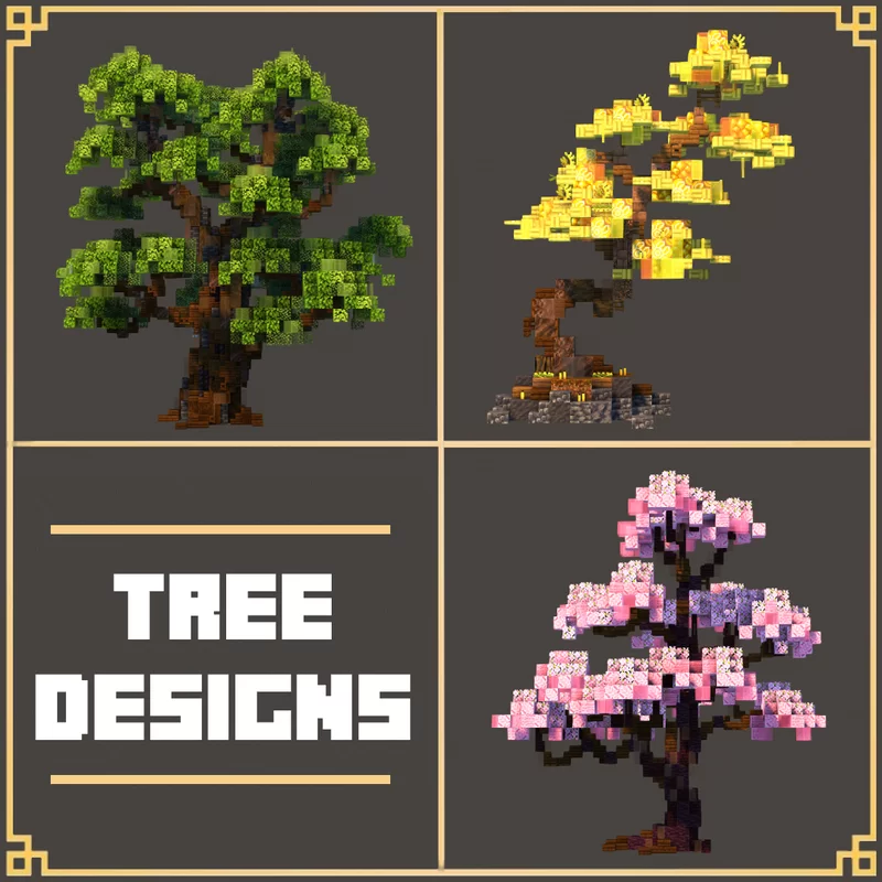 Three custom minecraft trees Minecraft Map