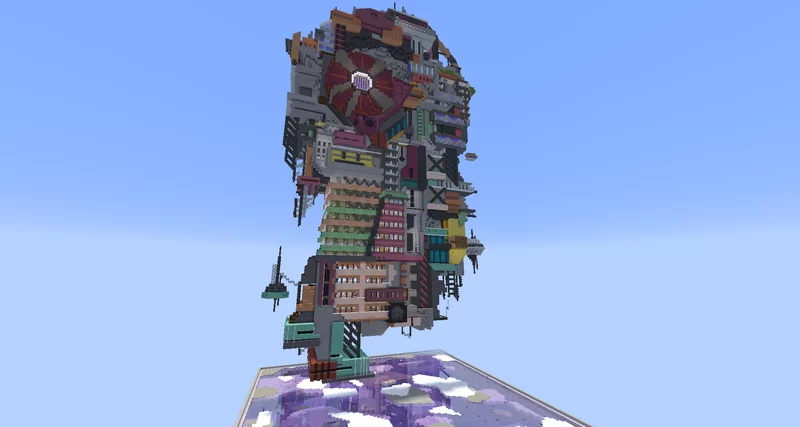 Floating Sci-fi City (Drawing 2 Minecraft) Download 1.20+ Minecraft Map