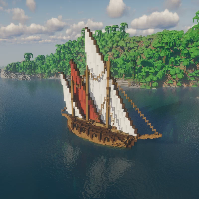 Three sails Boat Minecraft Map