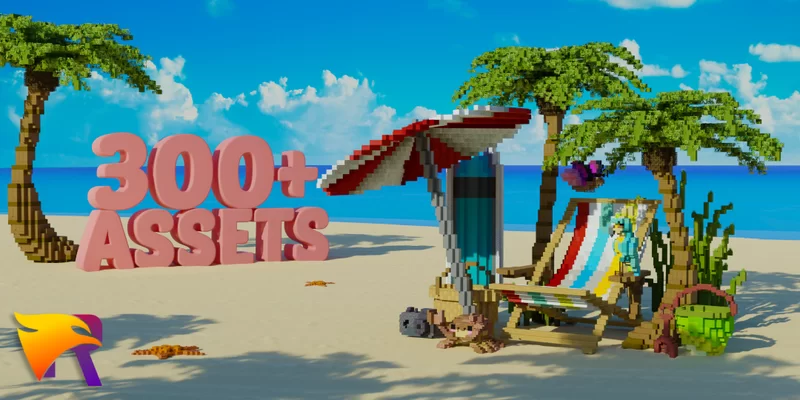 300+ Summer themed Assets Minecraft Map