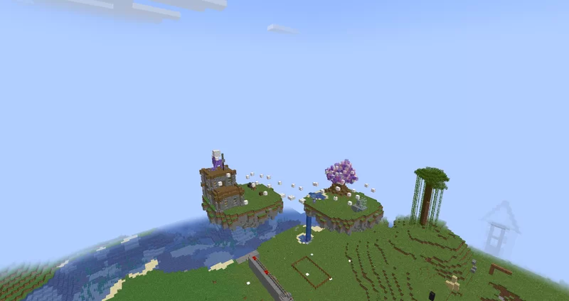 pianowanna stone golem floating islands Minecraft Map