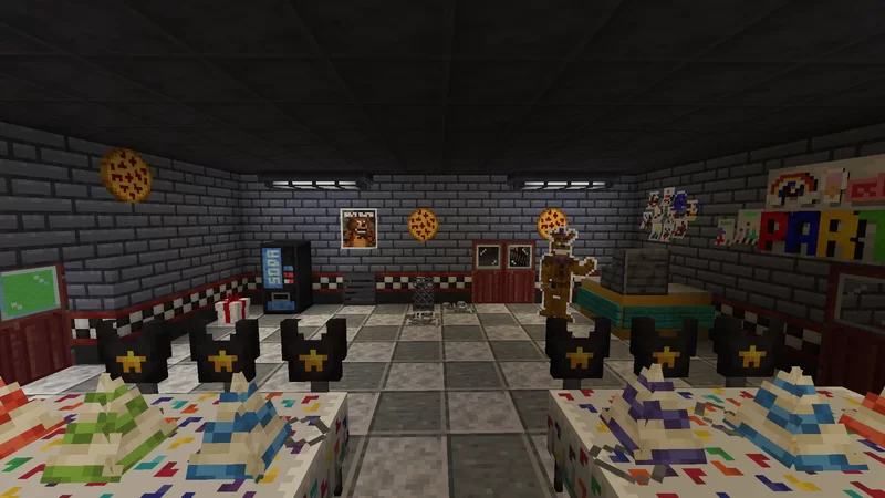 Custom "FNAF: Into The Pit" Pizzeria Minecraft Map