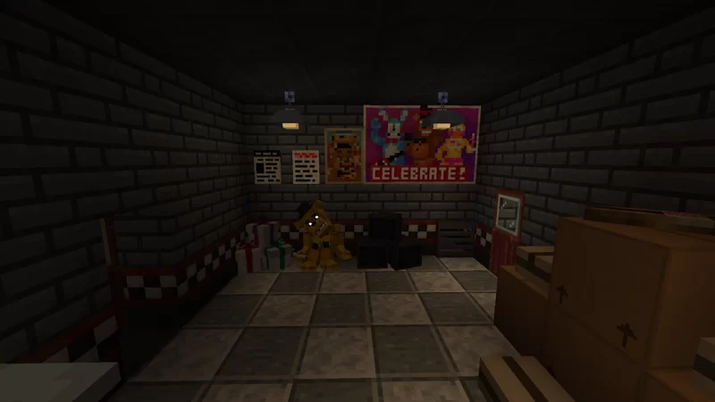 Custom "FNAF: Into The Pit" Pizzeria Minecraft Map