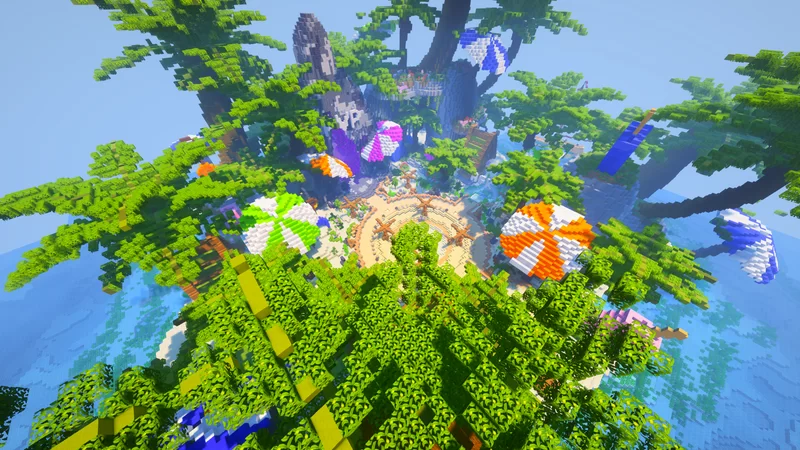 Spawn summer palm trees Minecraft Map