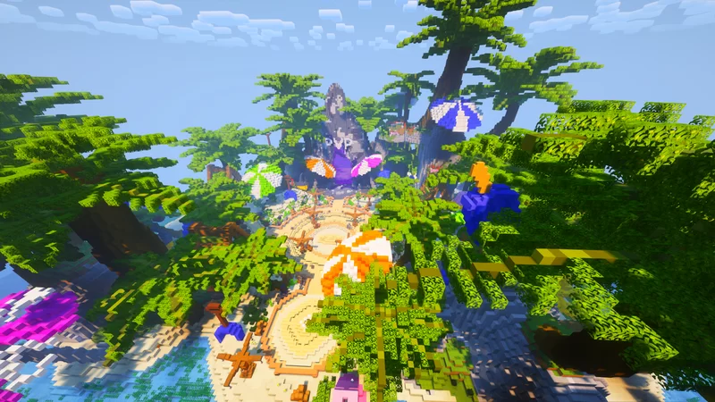 Spawn summer palm trees Minecraft Map