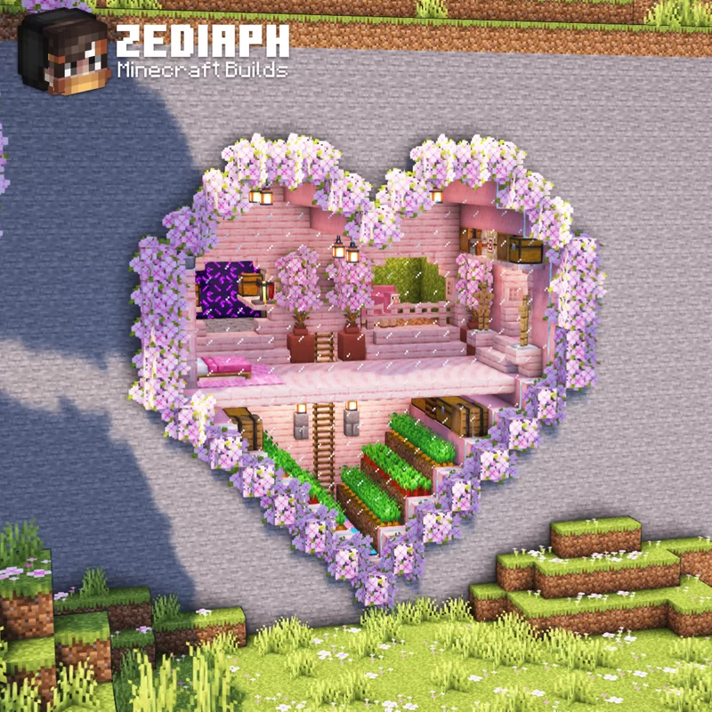 Cherry Heart Base #2 - Zediaph Minecraft Map