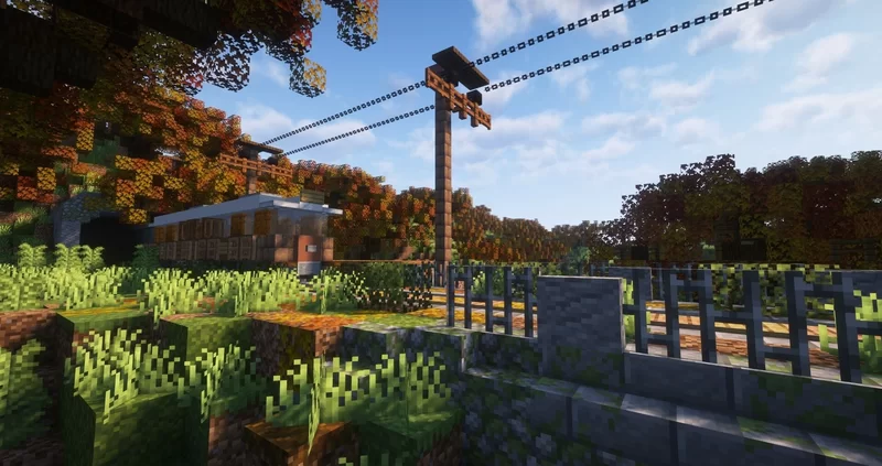 🍁🍃As a tram whisks through the autumnal maple grove... Minecraft Map