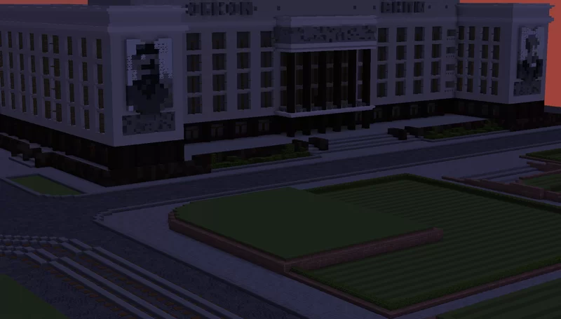 The town of the Soviet Constructivism era Minecraft Map
