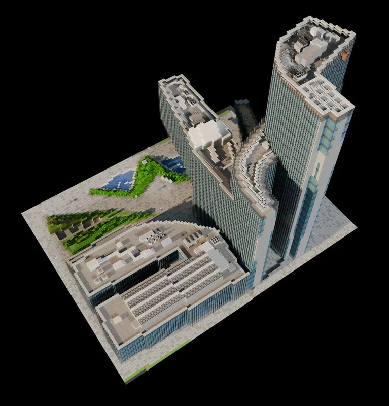 1:1 Mare Nostrum (Edificio Gas Natural) Tower 🇪🇸 Minecraft Map