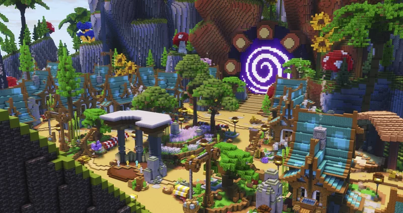 Big Portal Medieval Spawn - 550x550 Minecraft Map