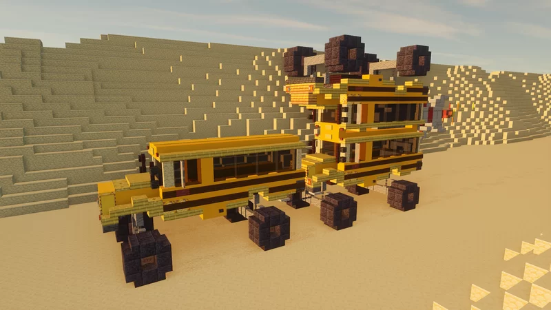Post Apocalyptic 1996 International 3800 School Bus Minecraft Map