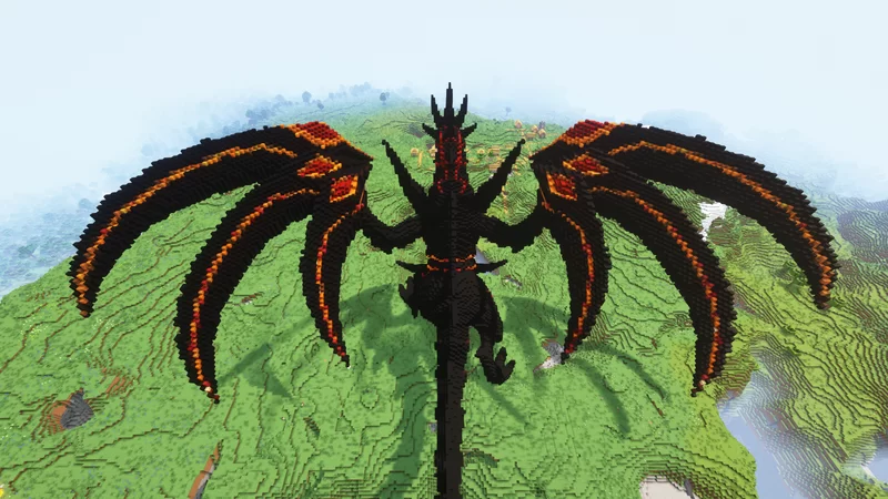 Minecraft Red-Eyes Dragon Statue Free Minecraft Map