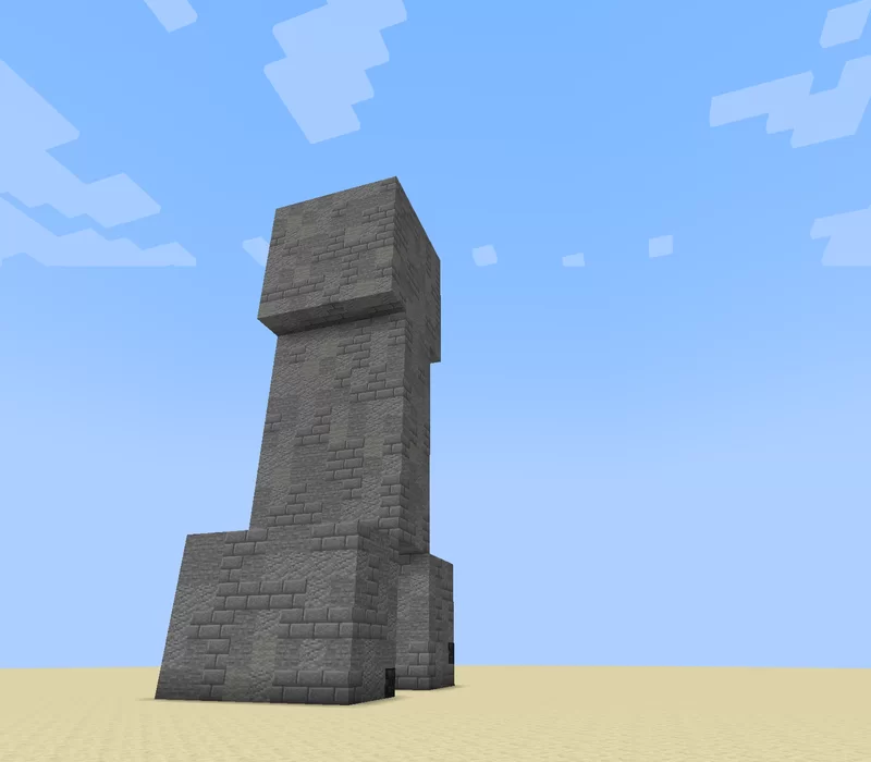 Creeper statue stone Minecraft Map
