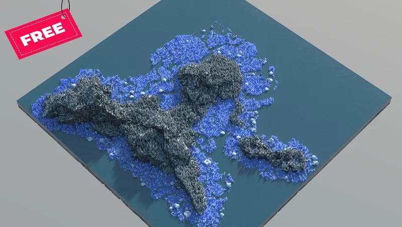 Ice cliffs / 1.20.4 / 1.500 x 1.500 / Free Minecraft Map