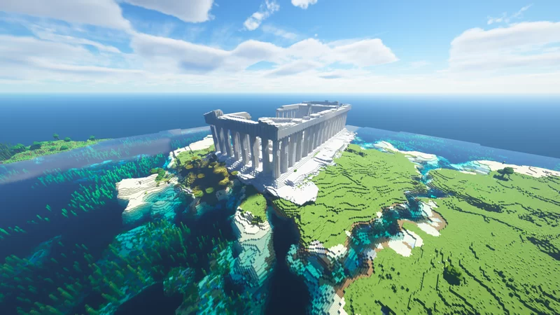 Free Temple Build - Parthenon on the Acropolis of Athens Minecraft Map