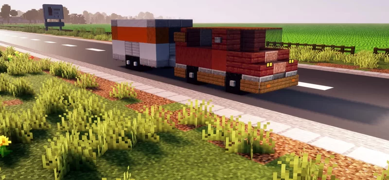 Retro Mini Van towing a U-Haul Trailer Minecraft Map
