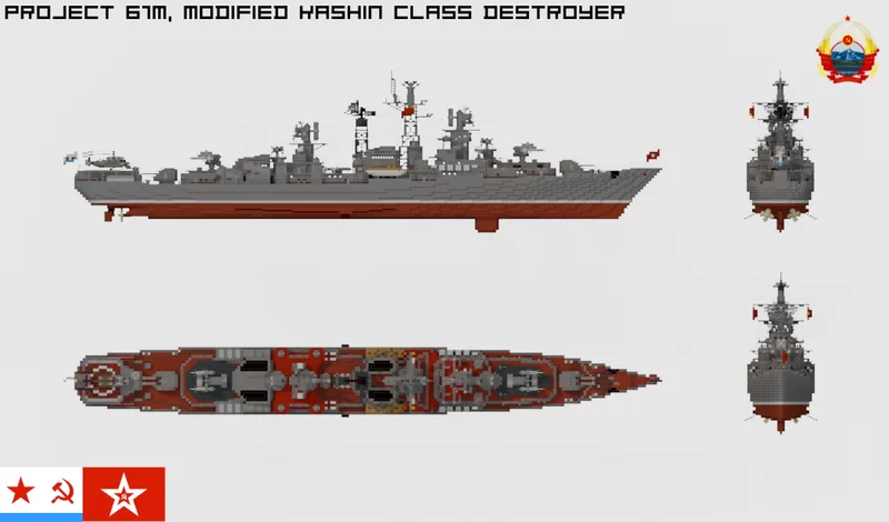 Soviet navy: Project 61M, Kashin-class destroyer Minecraft Map