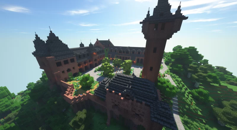 Red gothic castle Minecraft Map