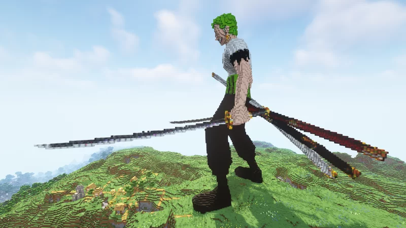 Minecraft Zoro (One Piece) Statue Minecraft Map