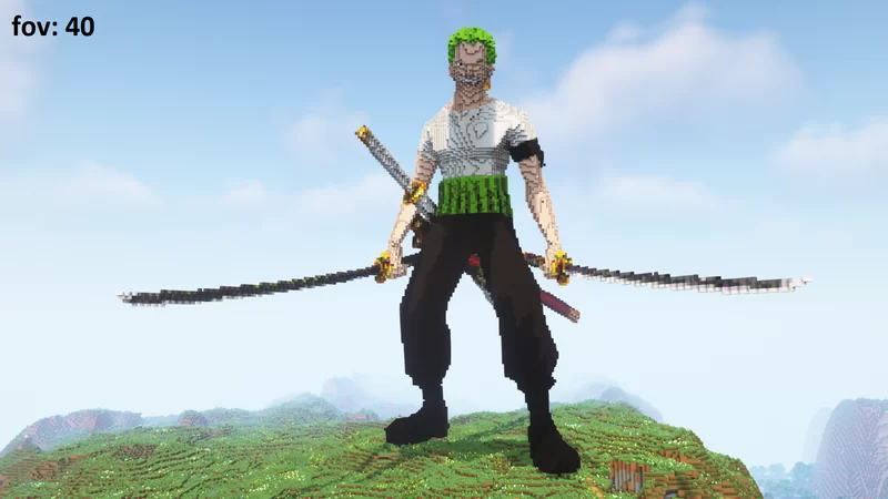 Minecraft Zoro (One Piece) Statue Minecraft Map