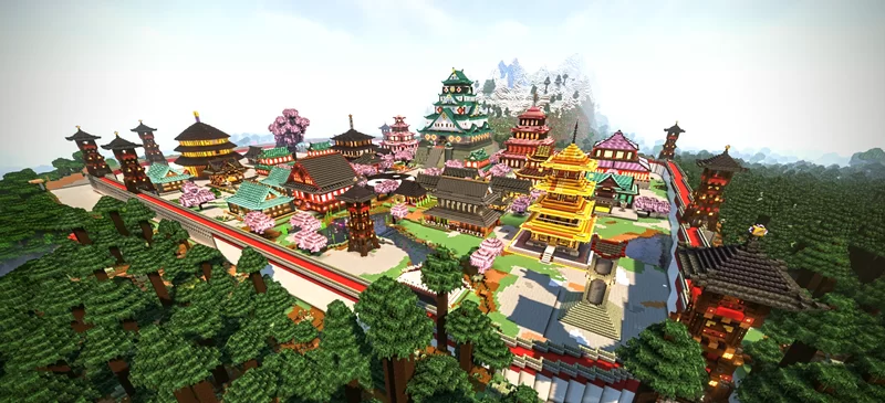 300 hours Minecraft Timelapse | Japanese Empire Minecraft Map