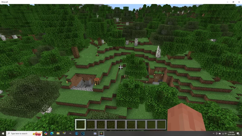 Underground U-shaped house basic in forest for Bedrock minecraft ...