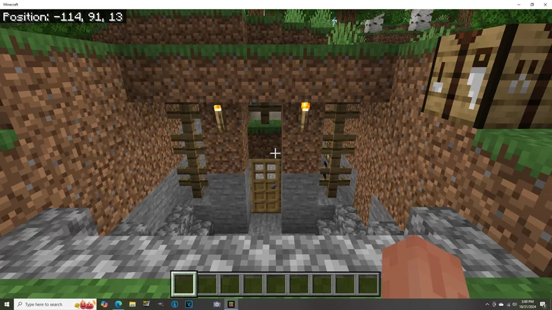 Underground U-shaped house basic in forest for Bedrock minecraft ...