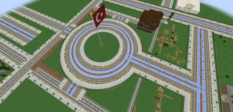 Junction (Three lane divided road) Minecraft Map