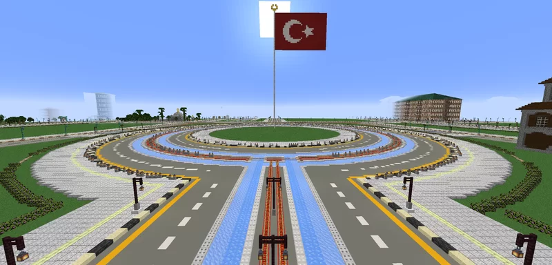 Junction (Three lane divided road) Minecraft Map