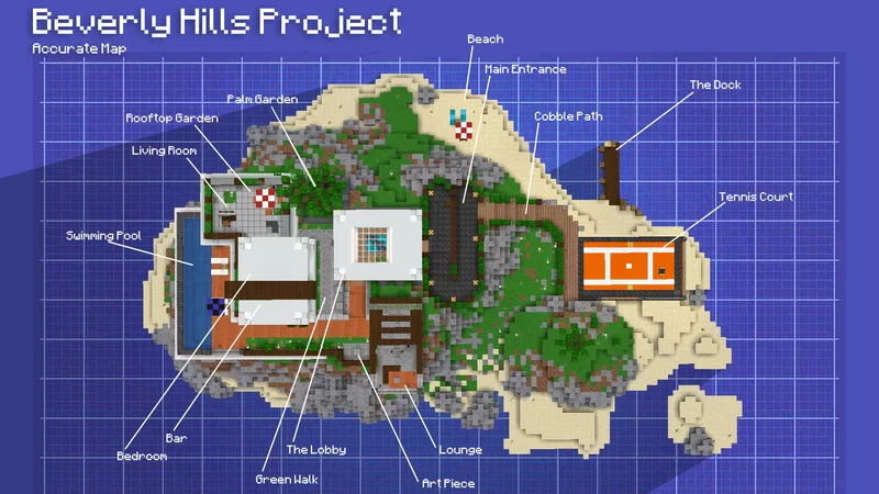 🌴 Beverly Hills Project 🌴 Modern Mansion (Java Edition) Minecraft Map