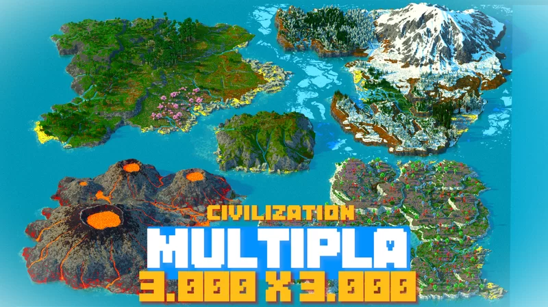 Multipla 1.20+ - 3.000 x 3.000 | Survival-Friendly/Civilization | Java ...