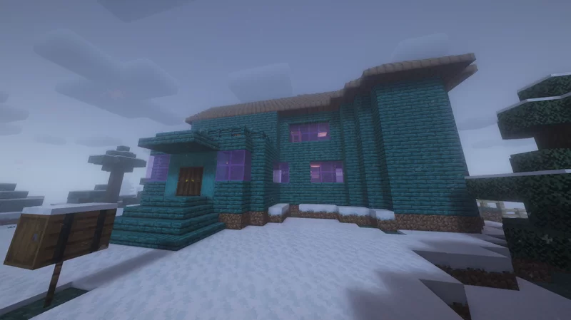 Starter warped house in the snow Minecraft Map