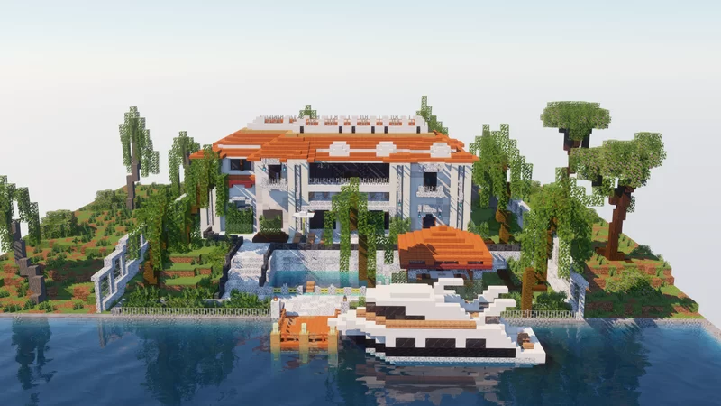 Miami Villa with Yacht |Interior|Download| Minecraft Map