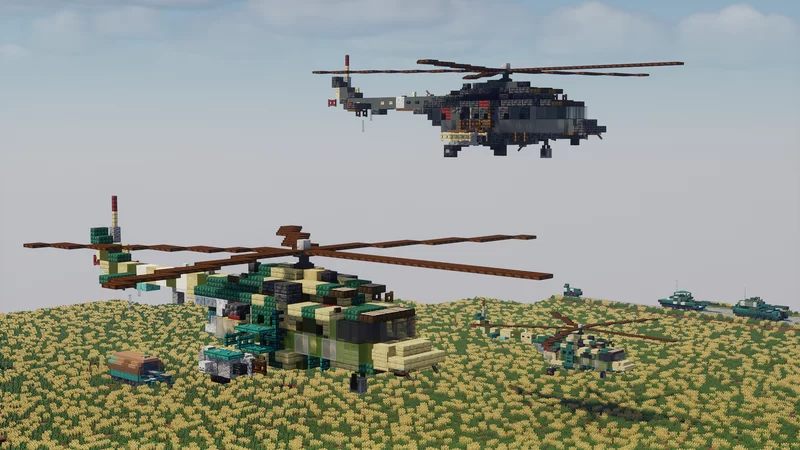 Mi-8AMTsh Assault Helicopter Minecraft Map