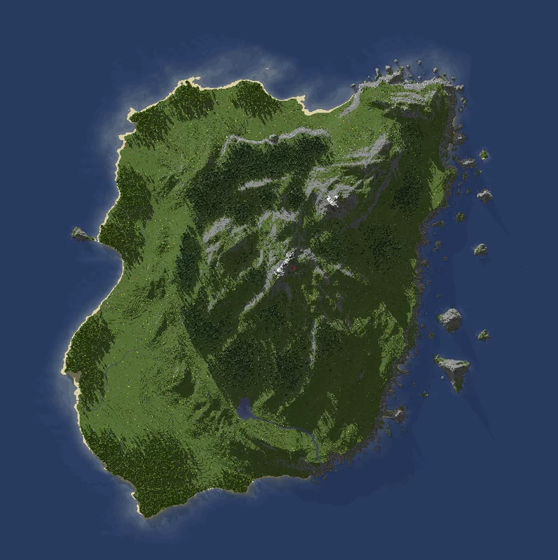 Rocky tropical Island 2.5k x 2.5k Minecraft Map